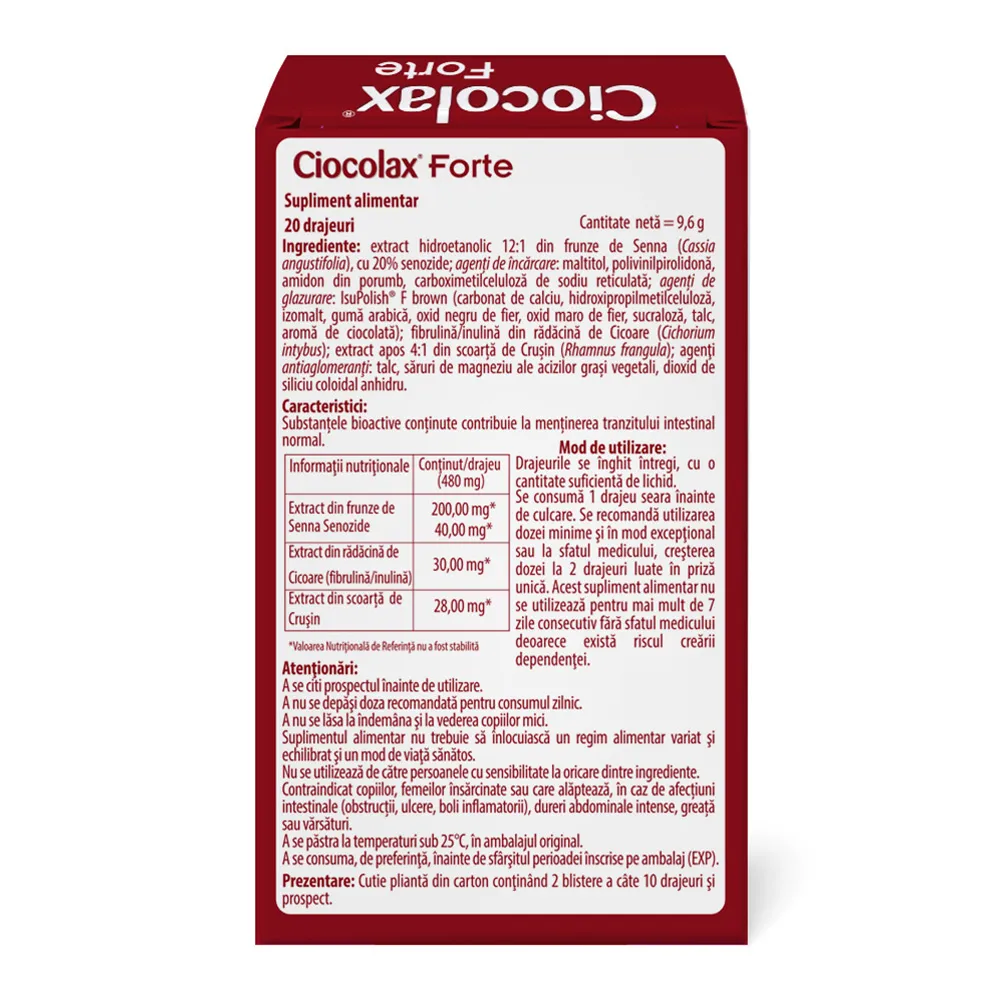 Ciocolax Forte, 20 drajeuri, Labormed - Pret Avantajos | Minifarm