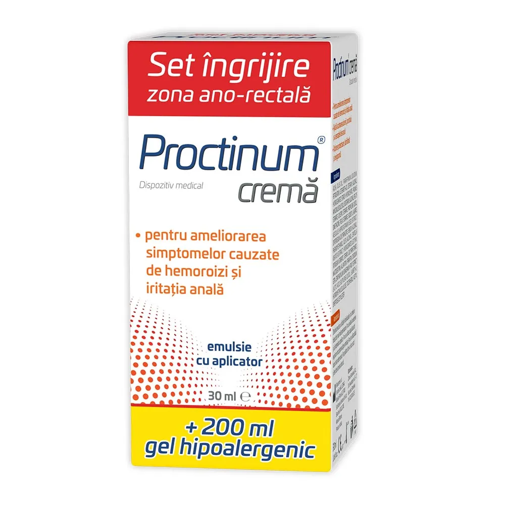 Crema Proctinum, 30ml + Gel Hipoalergenic Igiena Ano-Rectala Proctinum ...